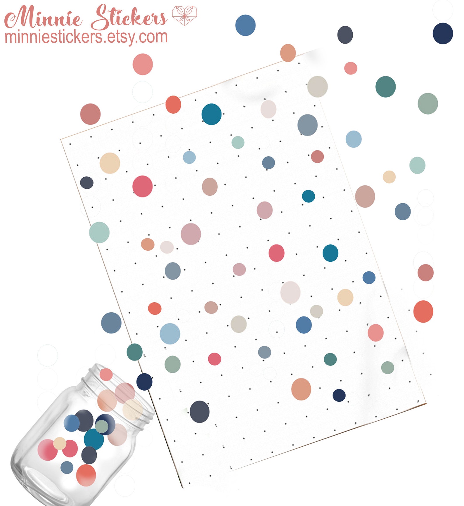 3 Sheets Dot Sticker Die-cut Sticker Sheets Color Palette - Etsy