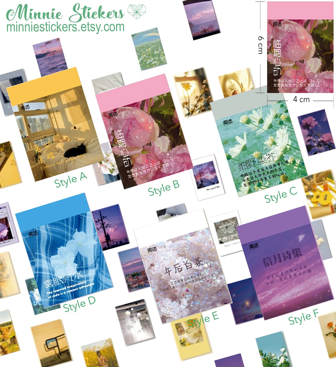 50pcs Beautiful Scenery Stickers, Flower Stickers, Plant Stickers ...