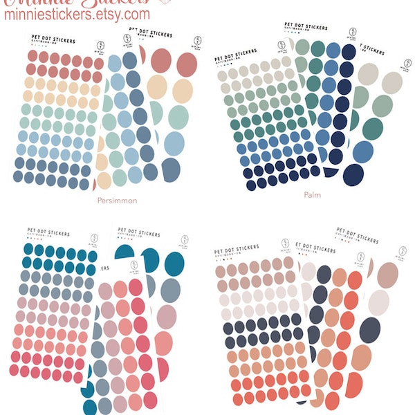 Color Palette Dot Stickers - Etsy