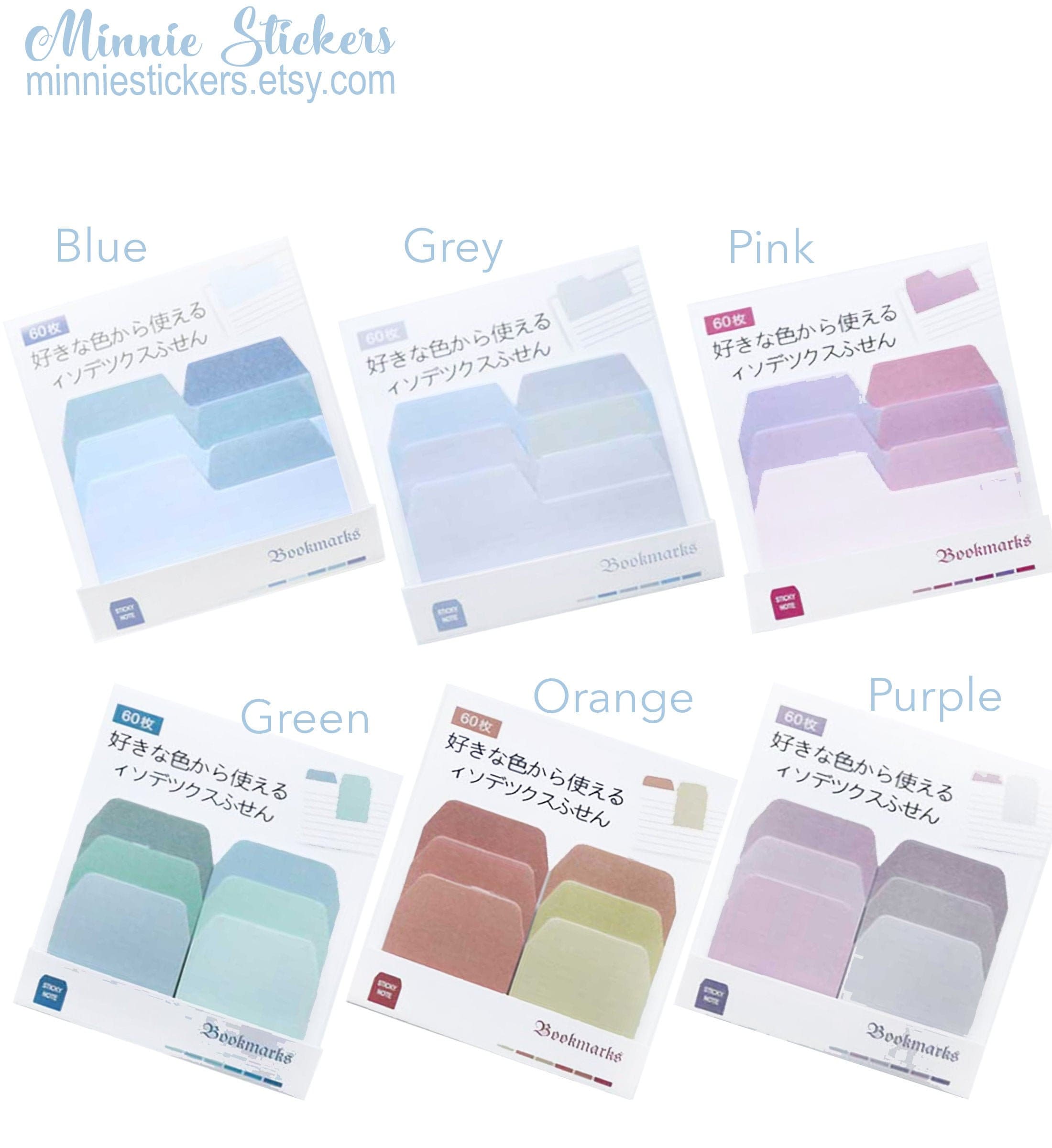 Buy Pastel Color Sticky Tabs, Index Tabs, Memo Pad, Pastel Stationery ...