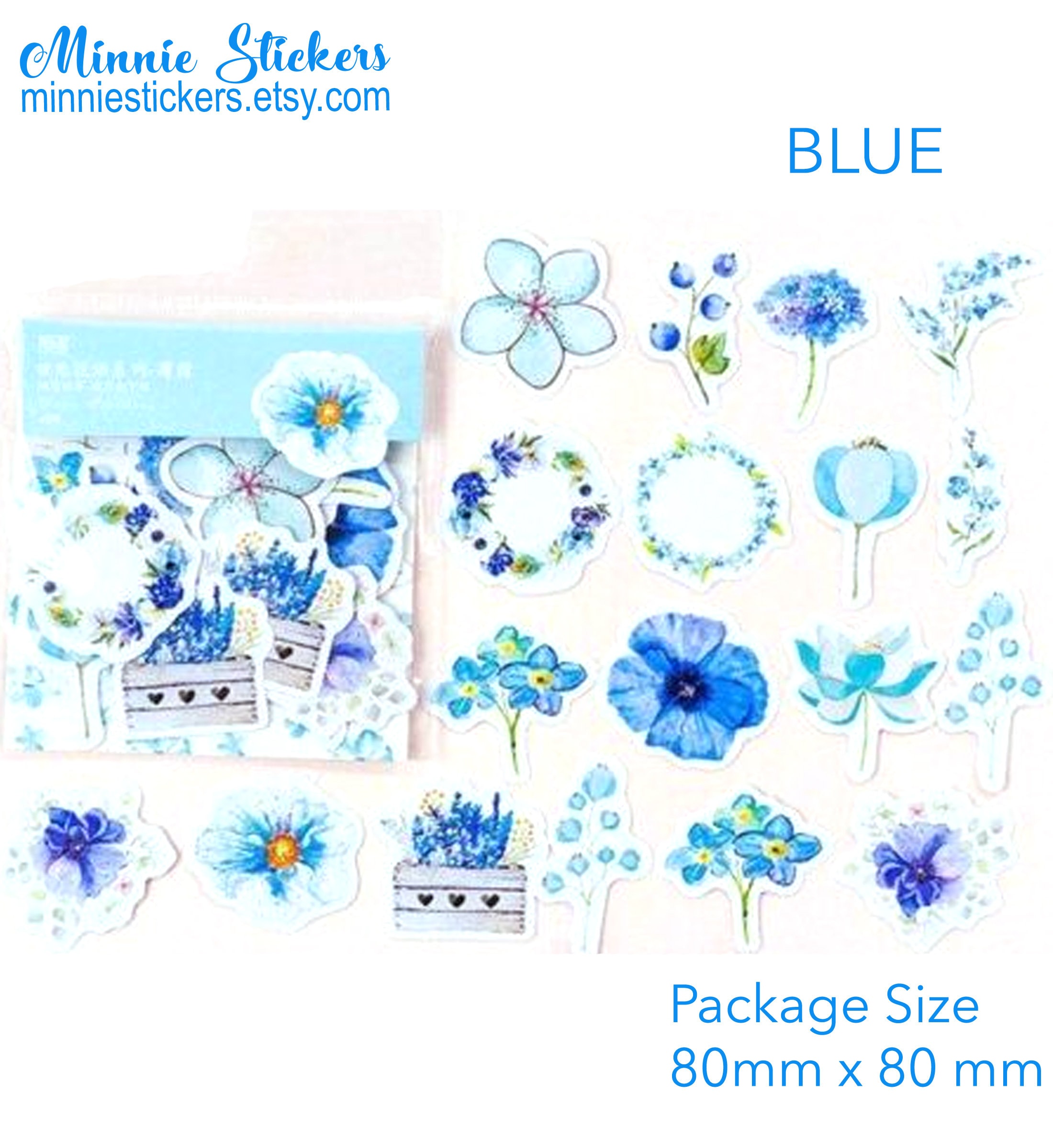 45pcs Flower Stickers Card Flower Stickers Floral Stickers | Etsy