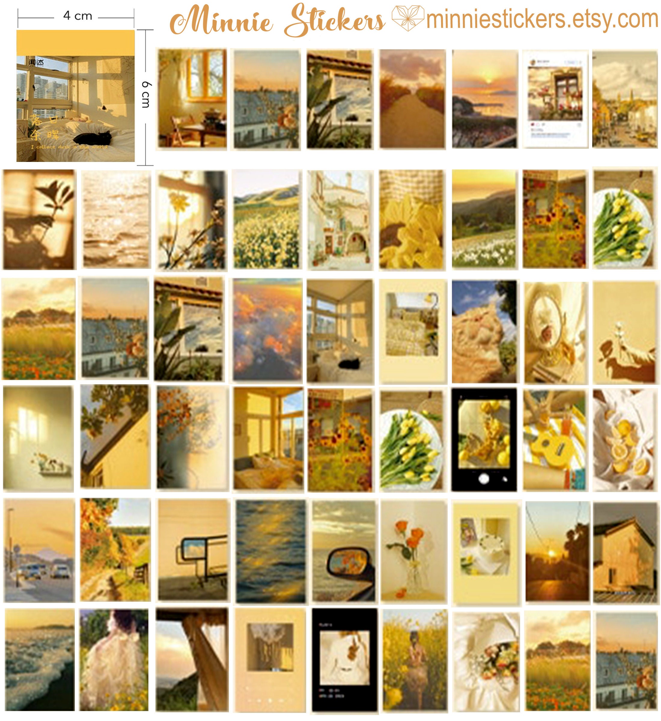 50pcs Beautiful Scenery Stickers Flower Stickers Plant - Etsy