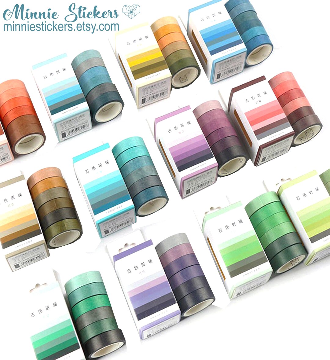 6pcs / Set Colourful Washi Tape, Cute Solid Color Washi, Diary ...
