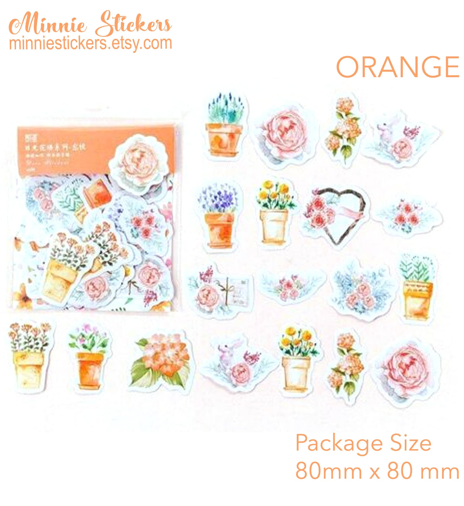 45pcs Flower Stickers Card Flower Stickers Floral Stickers - Etsy