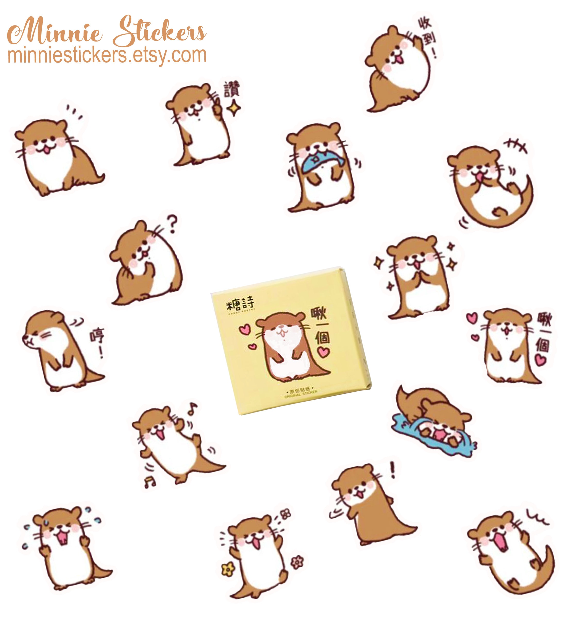 45pcs Otter Sticker Set Seal Stickers Animal Stickers Cute | Etsy