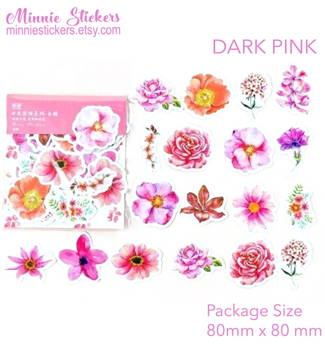 45pcs Flower Stickers Card Flower Stickers Floral Stickers | Etsy