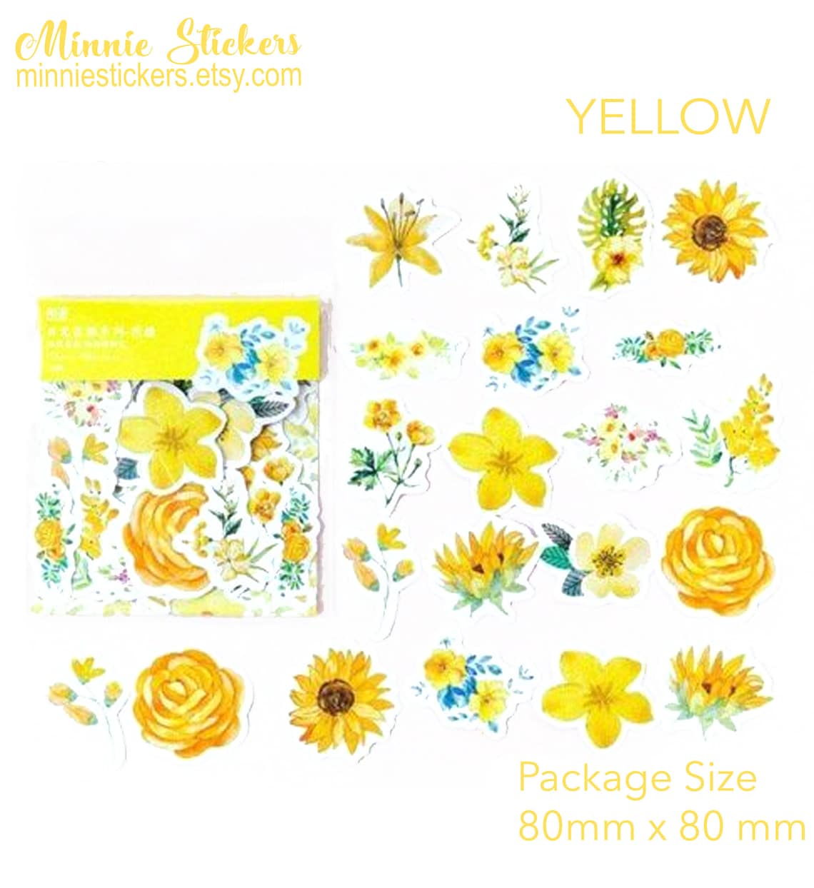 45pcs Flower Stickers Card Flower Stickers Floral Stickers | Etsy