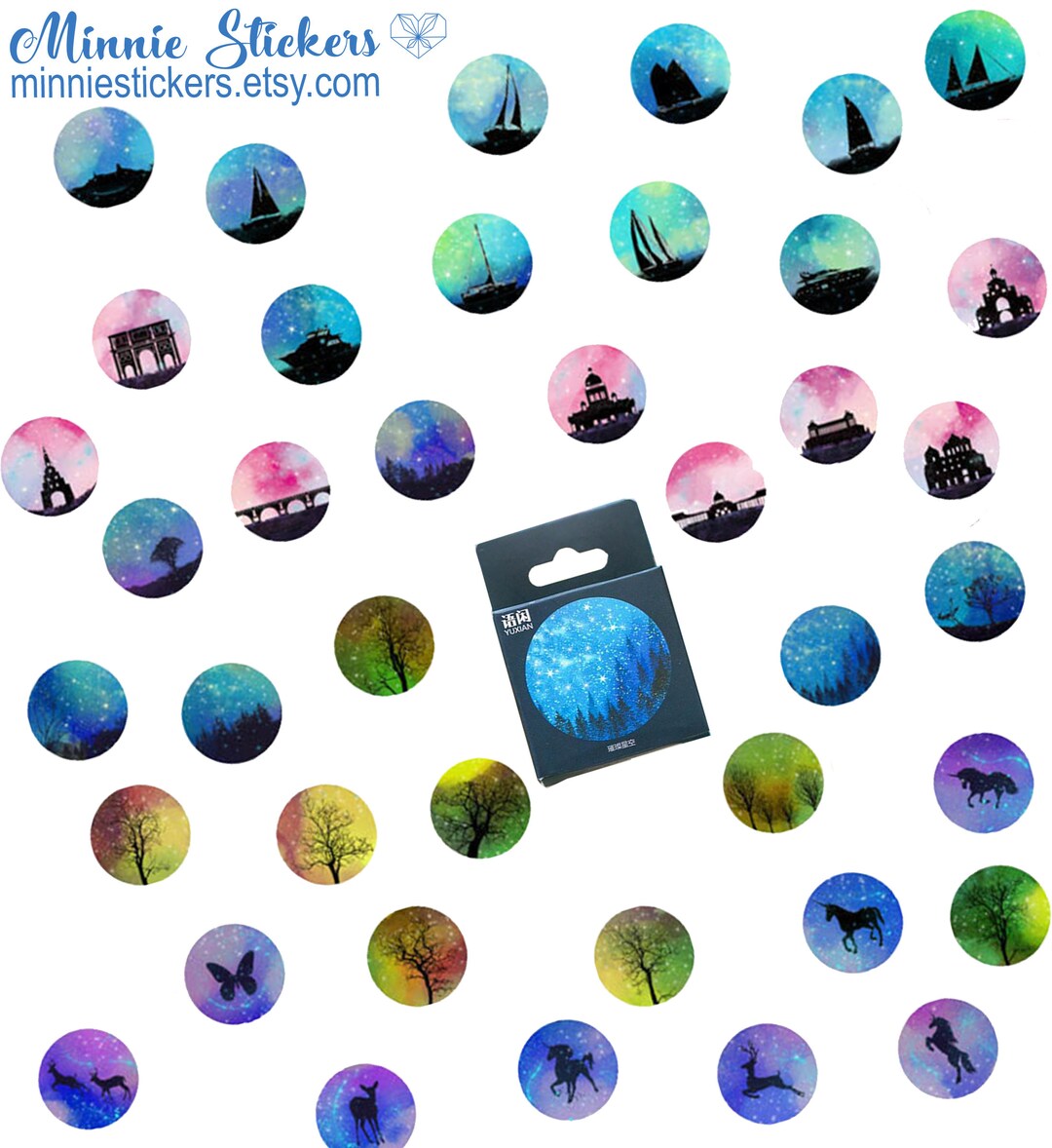 50pcs Aesthetic Galaxy Stickers, Night Sky Stickers, Galaxy Stickers ...