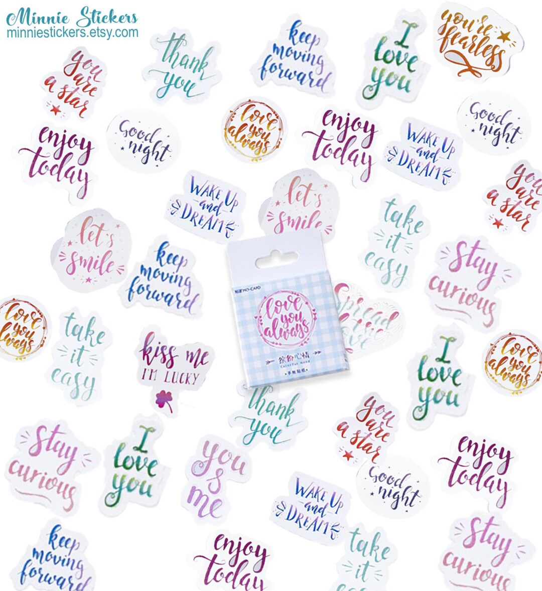 46pcs Motivational Stickers, Positivity Stickers, Colorful Mood ...