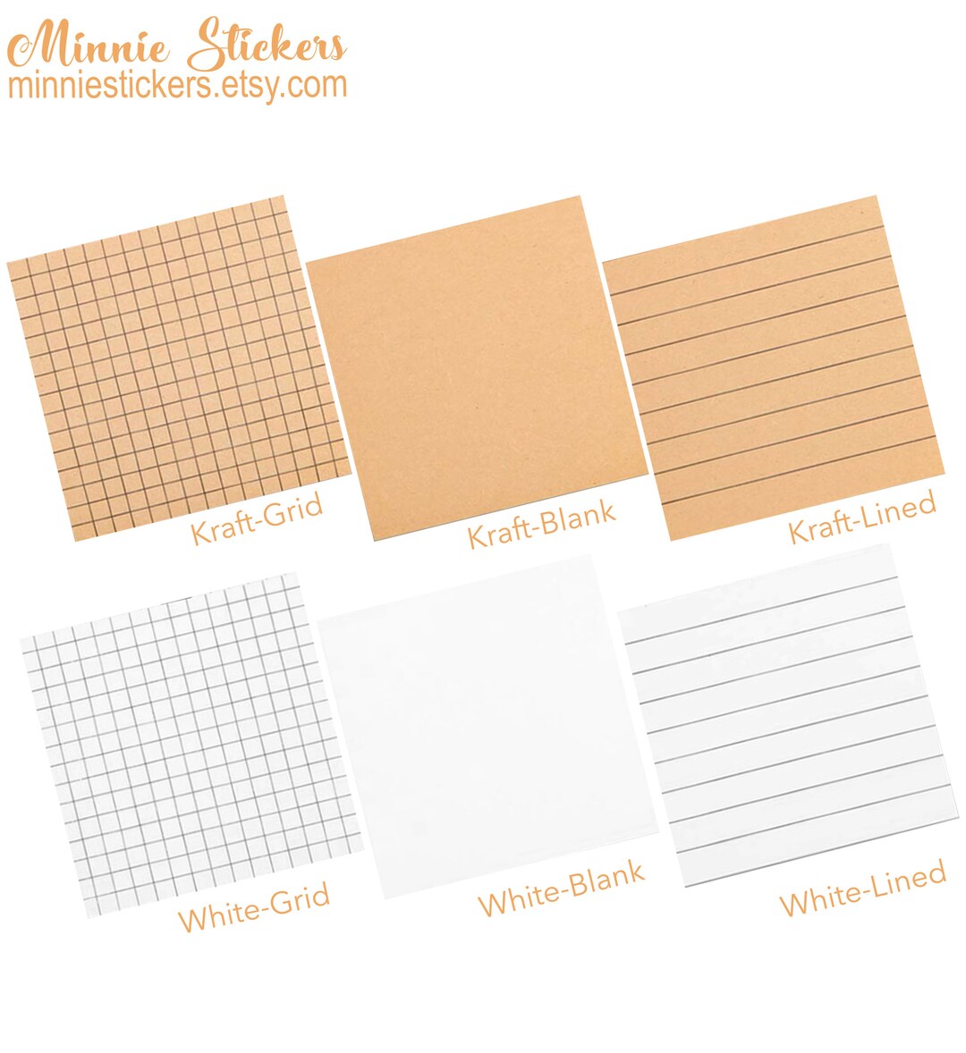 Simple Kraft Paper Sticky Notes, Memo Pad Notes, Reminder Stickers ...