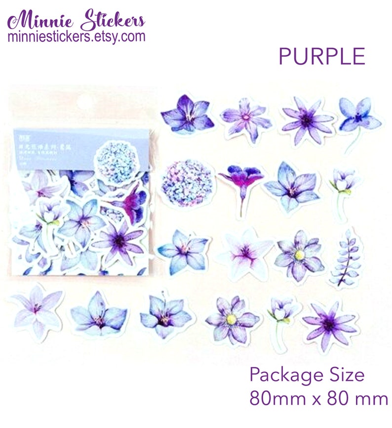 45pcs Flower Stickers Card Flower Stickers Floral Stickers - Etsy