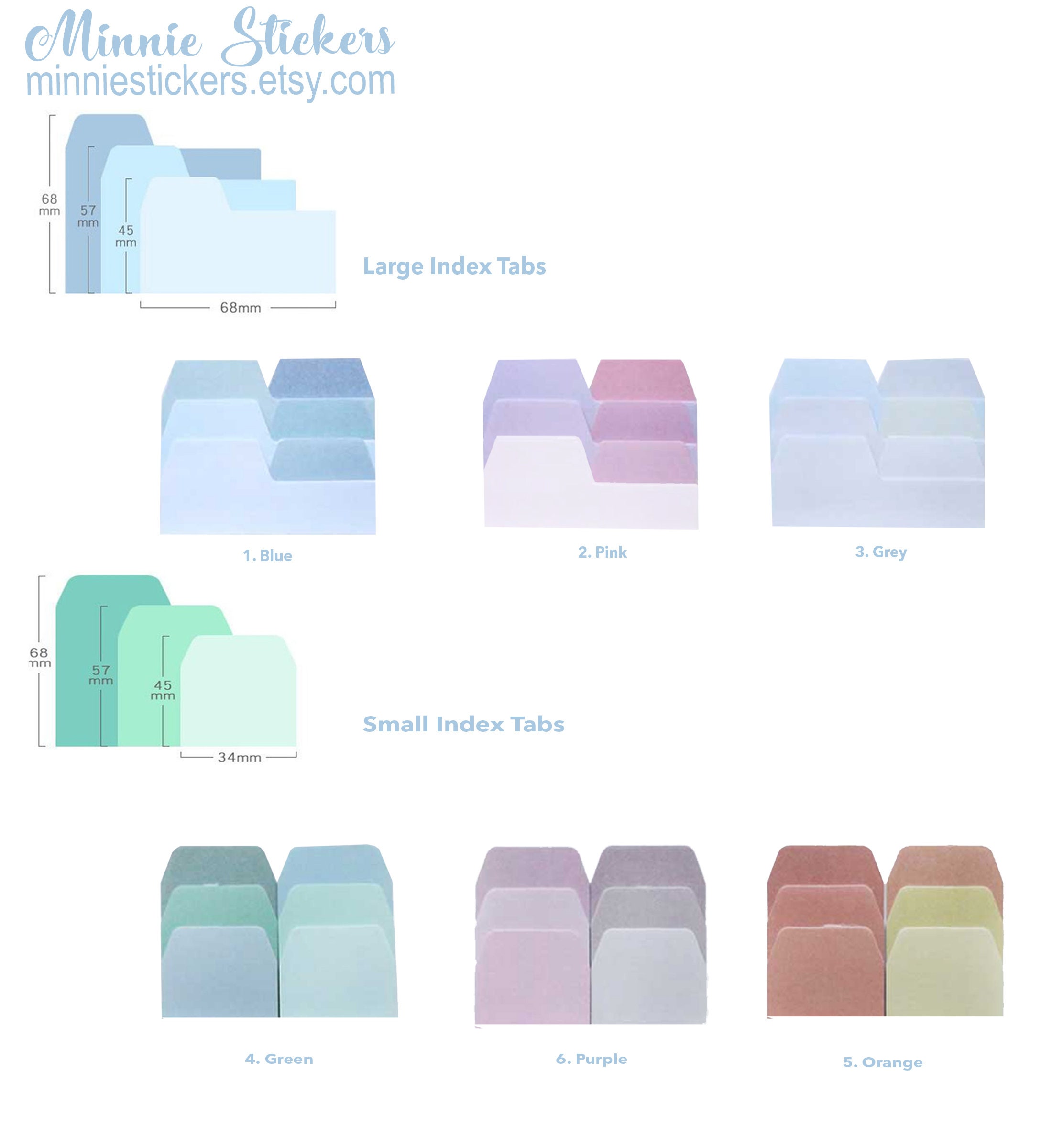 Buy Pastel Color Sticky Tabs, Index Tabs, Memo Pad, Pastel Stationery ...