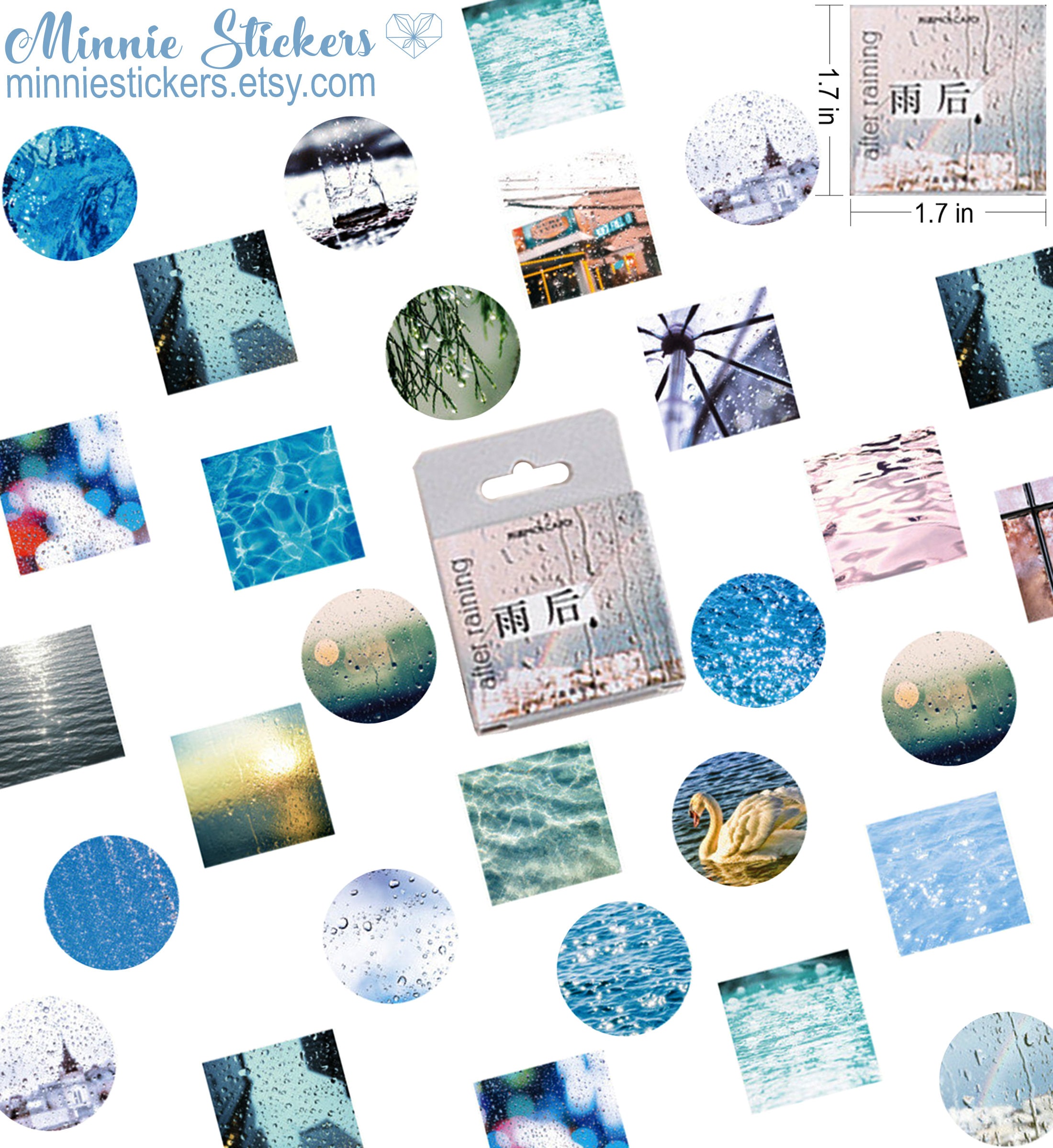 46pcs Water and Rain Stickers After the Rain Collage Stickers | Etsy