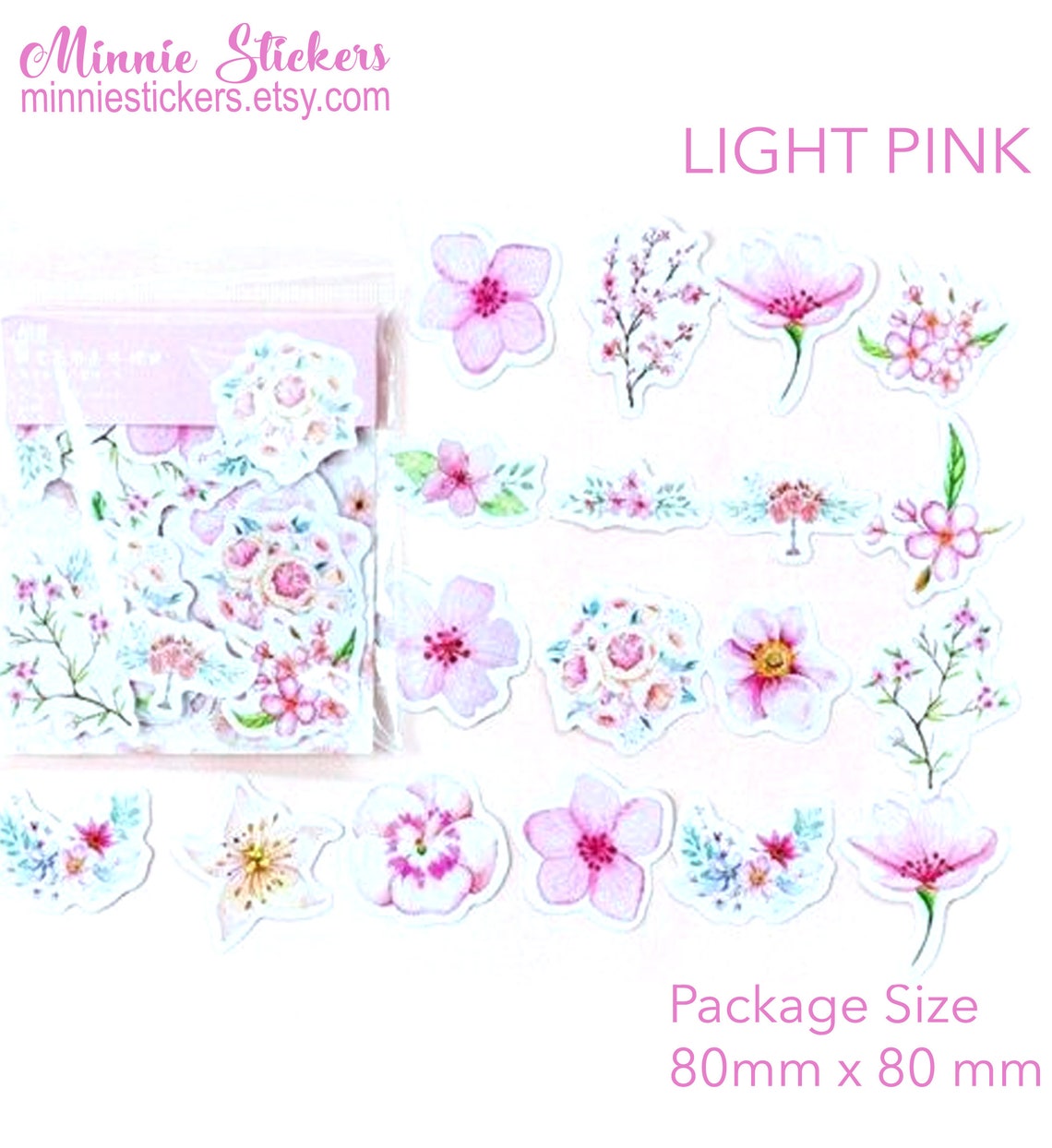 45pcs Flower Stickers Card Flower Stickers Floral Stickers | Etsy