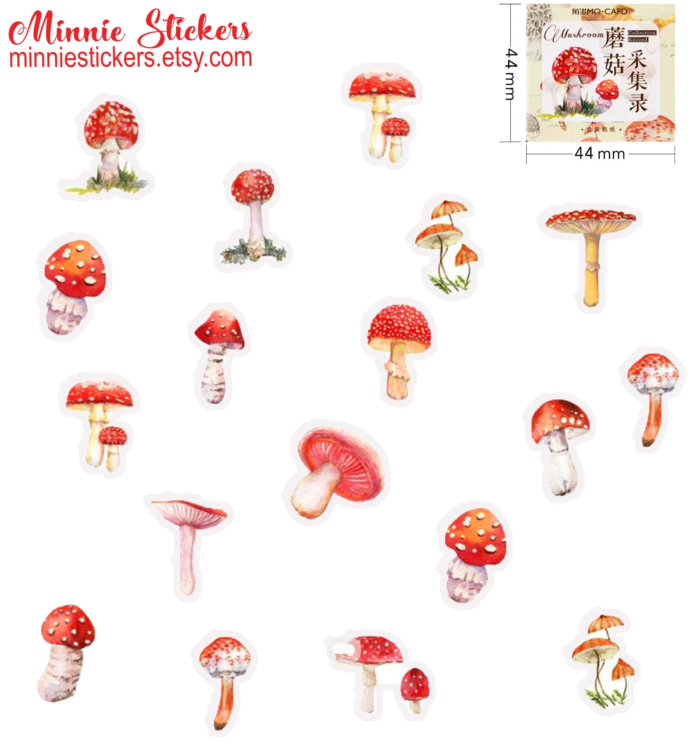 Stickers, Labels & Tags Kawaii Stickers Nature, Flower, Garden Mushroom ...