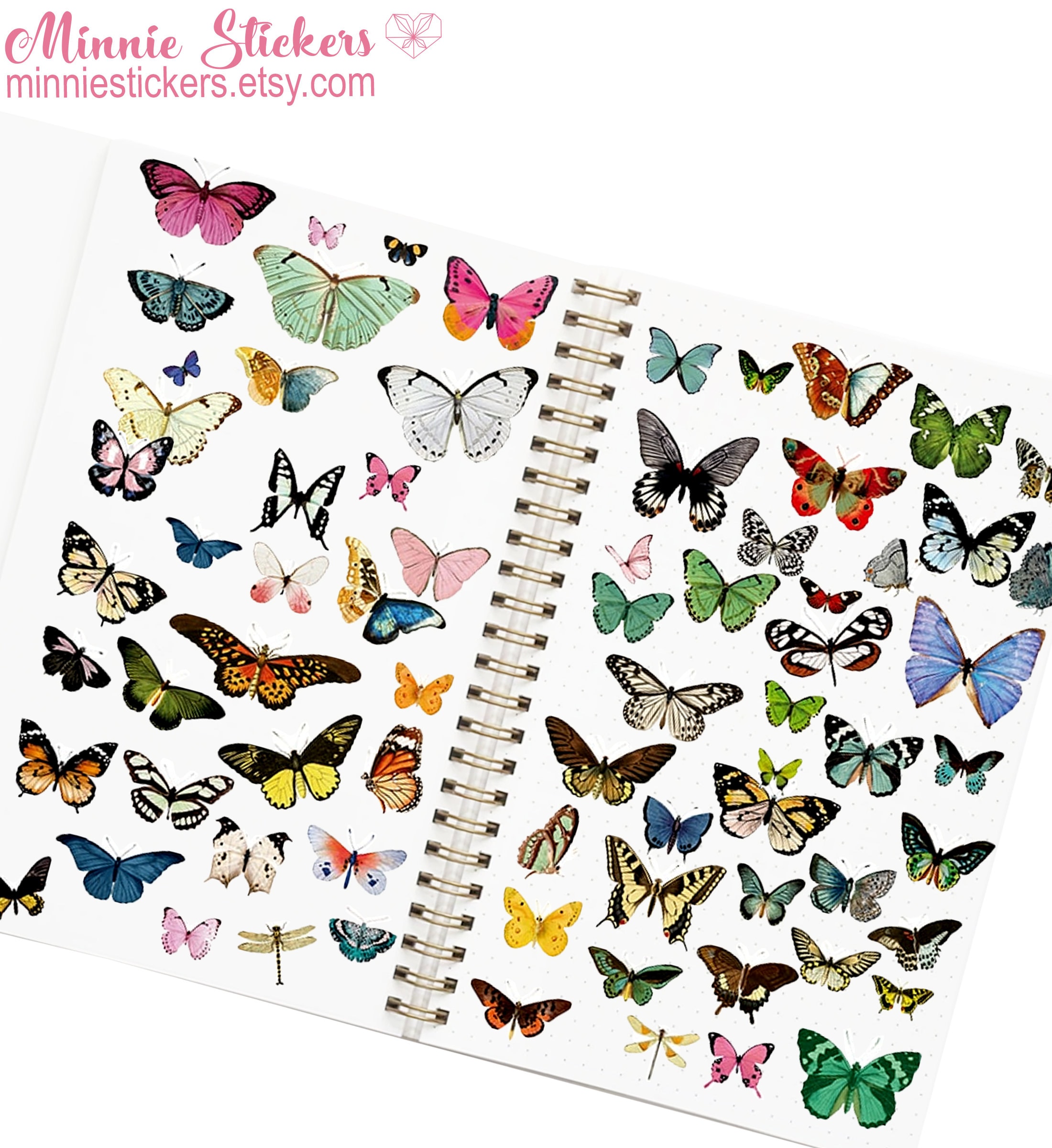 80pcs Butterfly Stickers Die Cut Textured Stickers Pack | Etsy