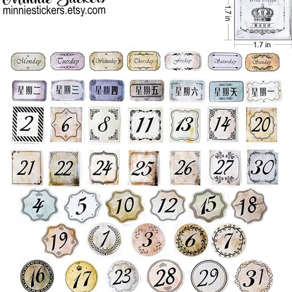 Number Stickers - Etsy