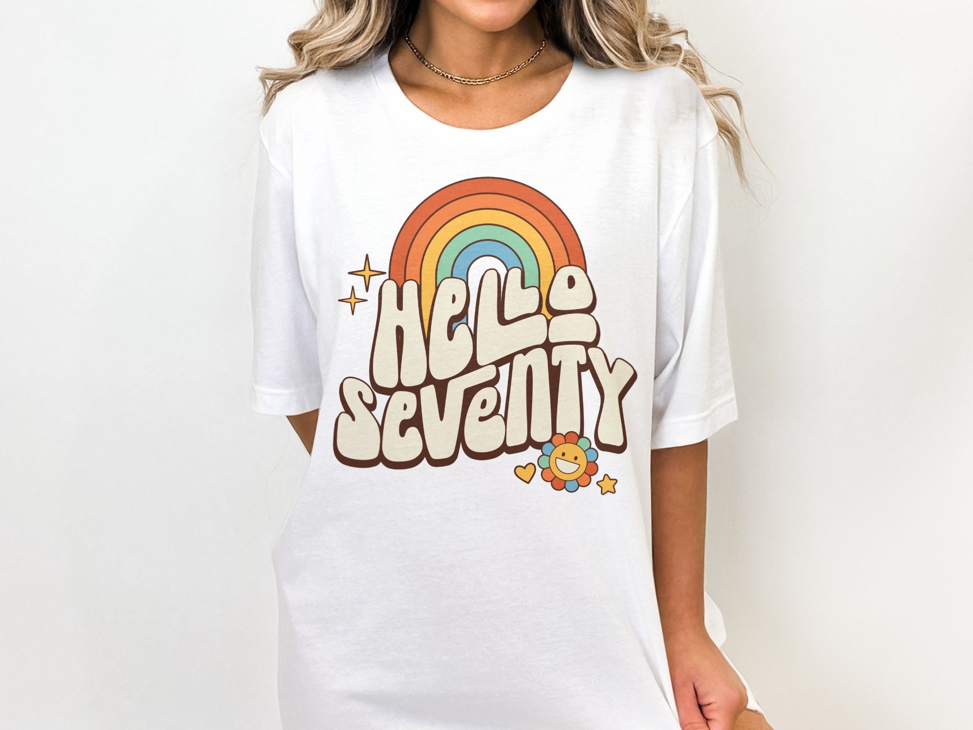 Hello Seventy Png Design: Retro 70th Birthday (digital Download) - Etsy