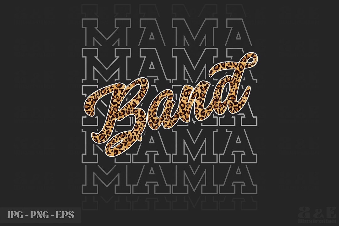 Leopard Print Band Mama PNG Design: Momlife Digital Download - Etsy