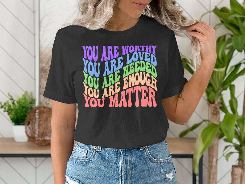 Wavy Words Motivational Png, You Are Worthy Png File, Digital Download ...