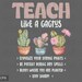 Teach Like a Cactus PNG: Teacher Back to School Design (digital ...