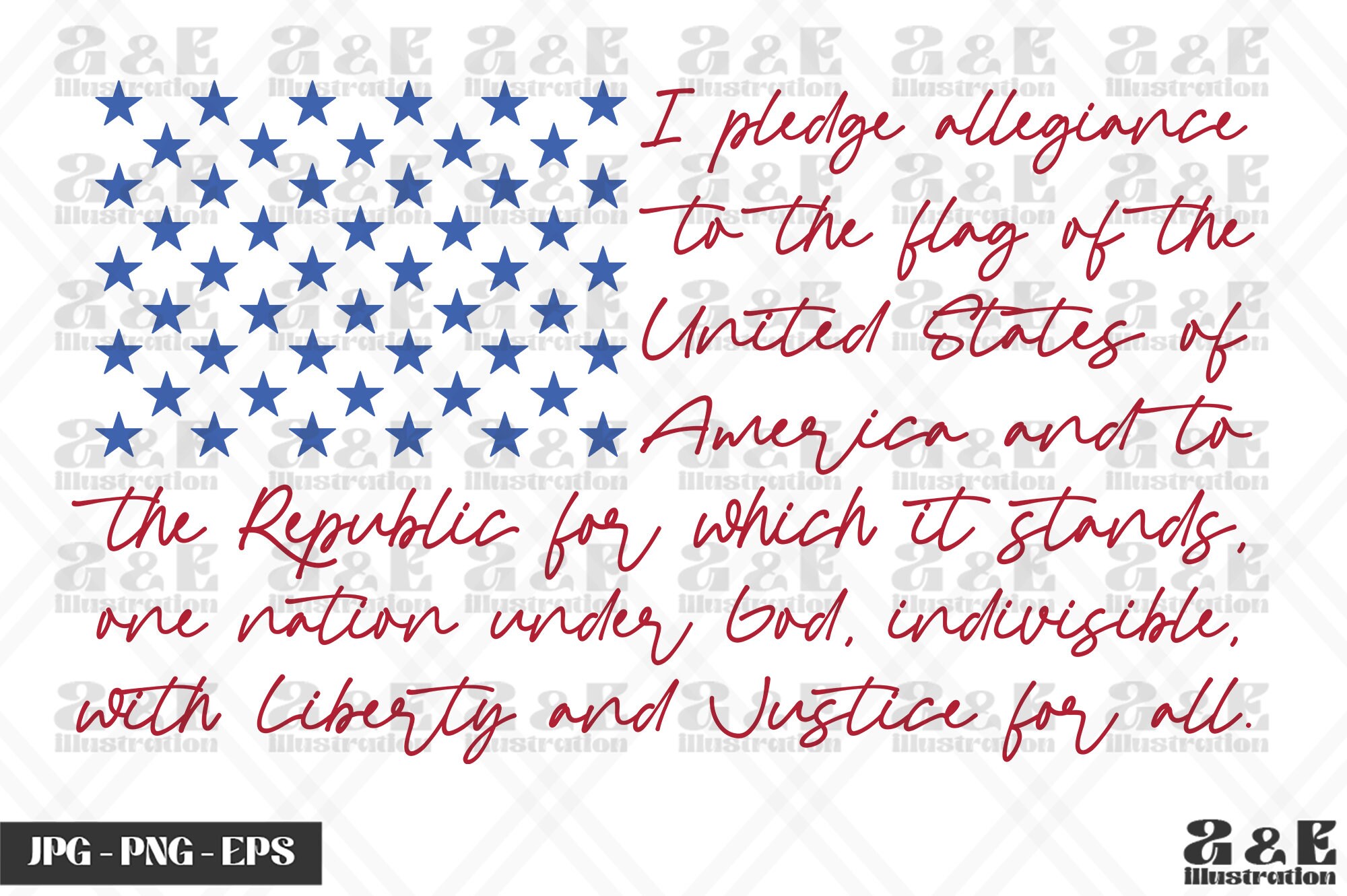 Pledge of Allegiance Png Design, 4th July Shirt Digital Download ...