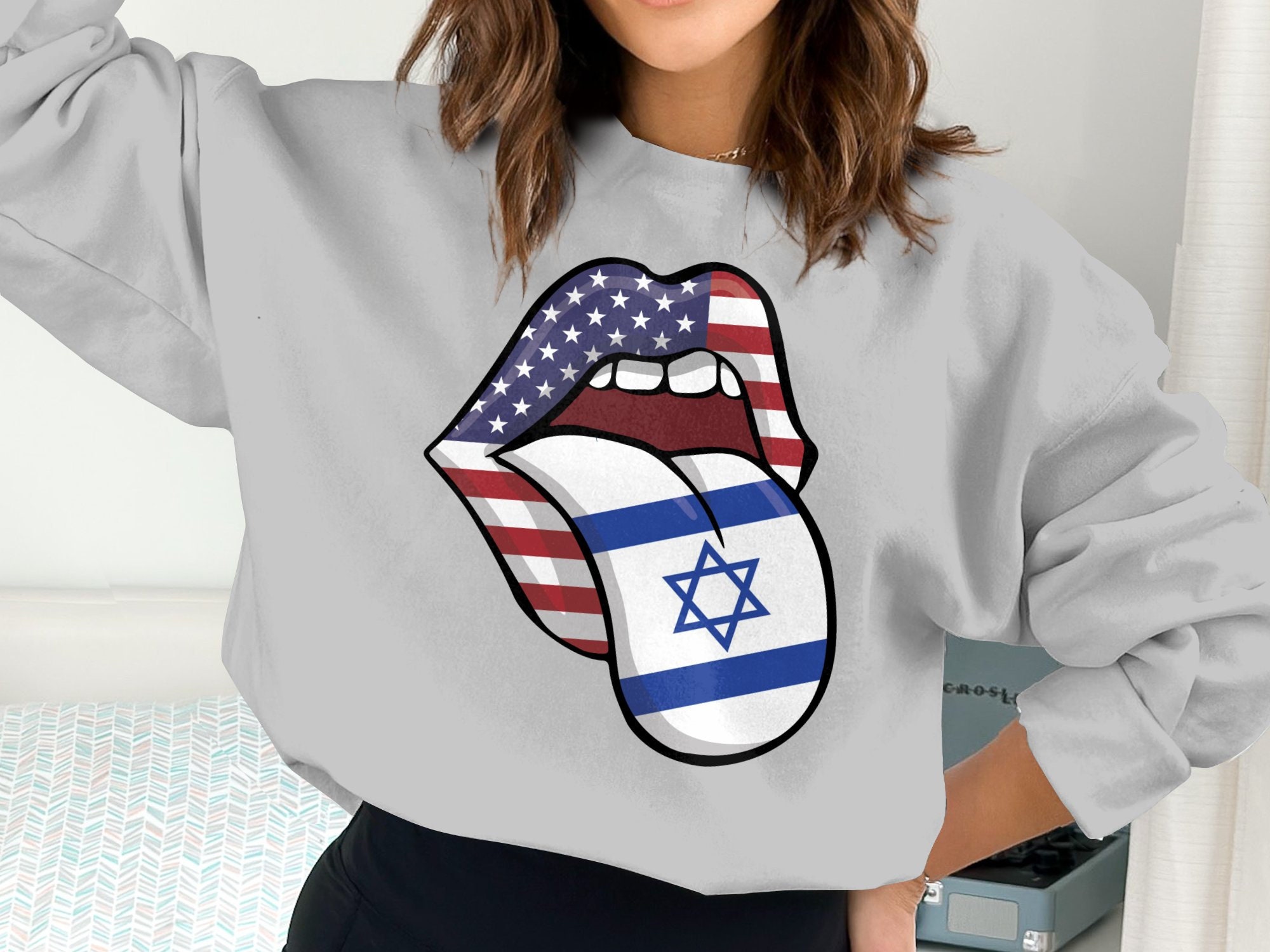 Israeli American Flag Lips PNG: Sublimation Design (digital Download ...