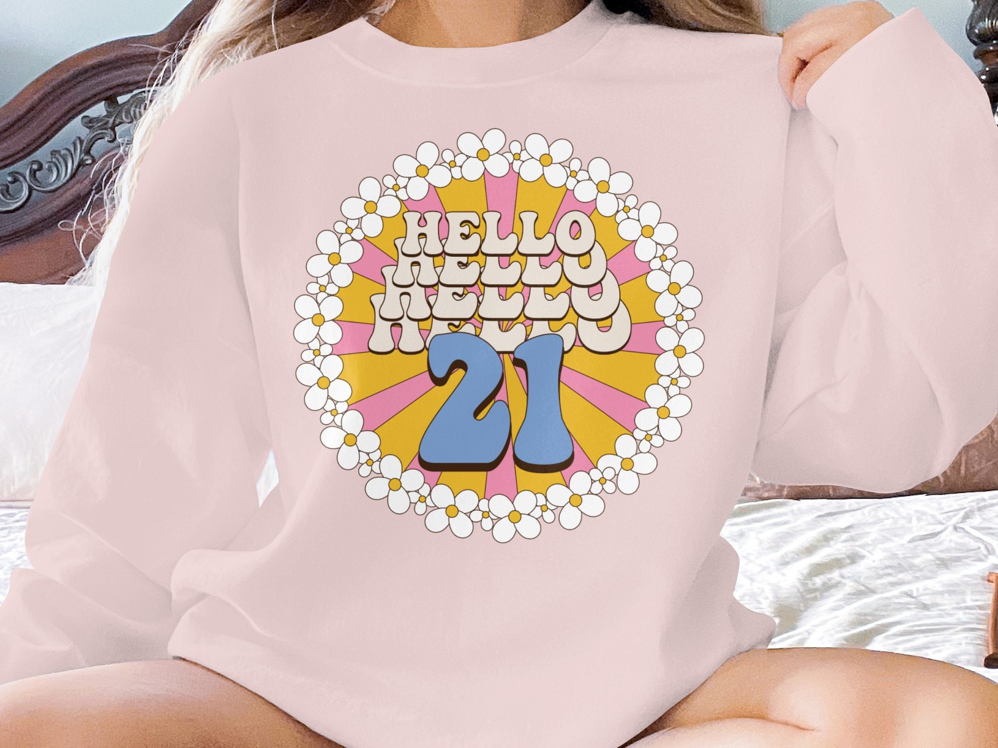 Retro Hello 21st Birthday Png Design, Birthday Digital Download, Party ...