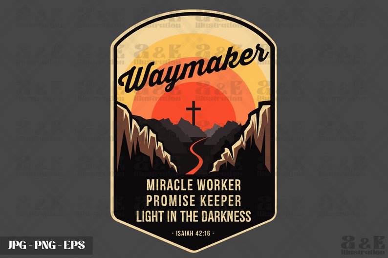 Waymaker Christian T-shirt Design: Bible Verse PNG (digital Download ...