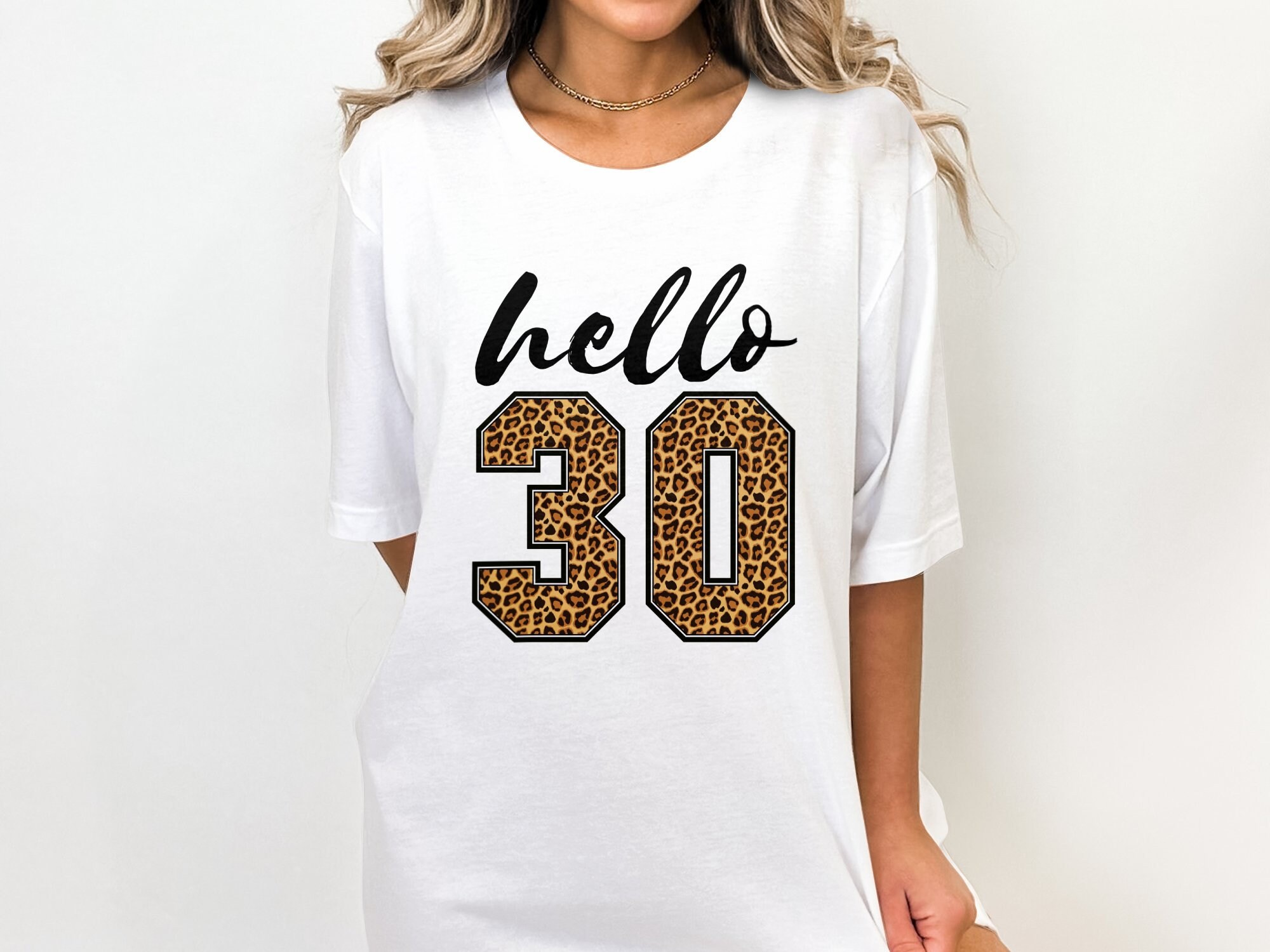 Hello 30 Png Design, Leopard Print Birthday Digital Download, Party ...