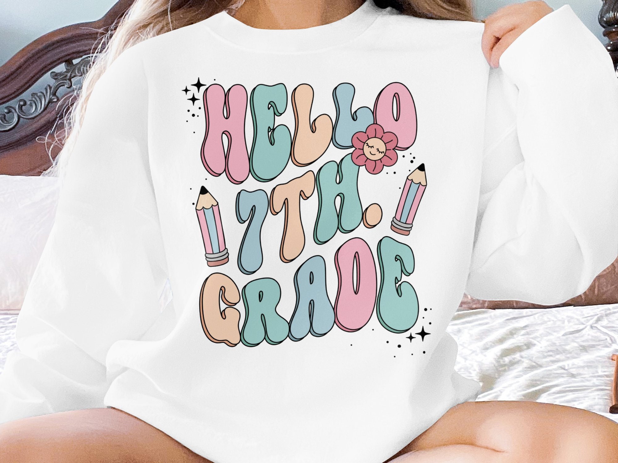 Hello 7th Grade Png Design, Teacher Digital Download, Back to School ...