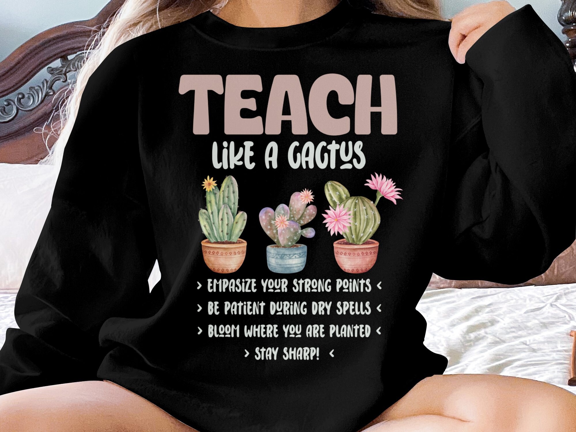 Teach Like a Cactus PNG: Teacher Back to School Design (digital ...