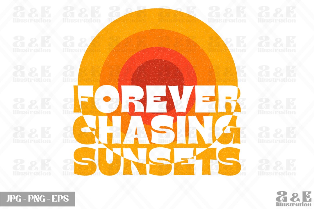 Chasing Sunsets Png Design, Summer Holiday Digital Download, Beach ...