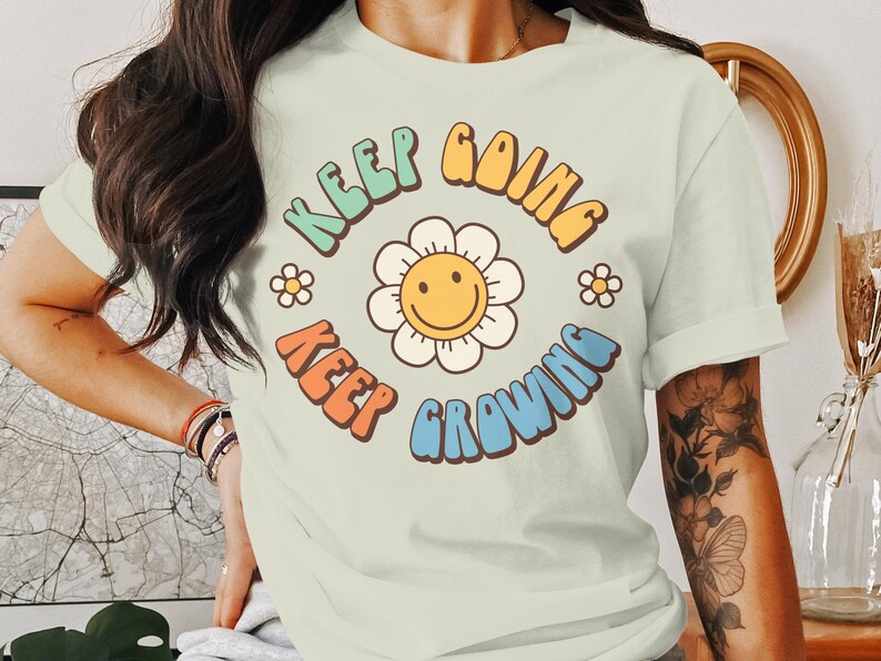 Retro Self Growth PNG: Motivational T-shirt Design (digital Download ...