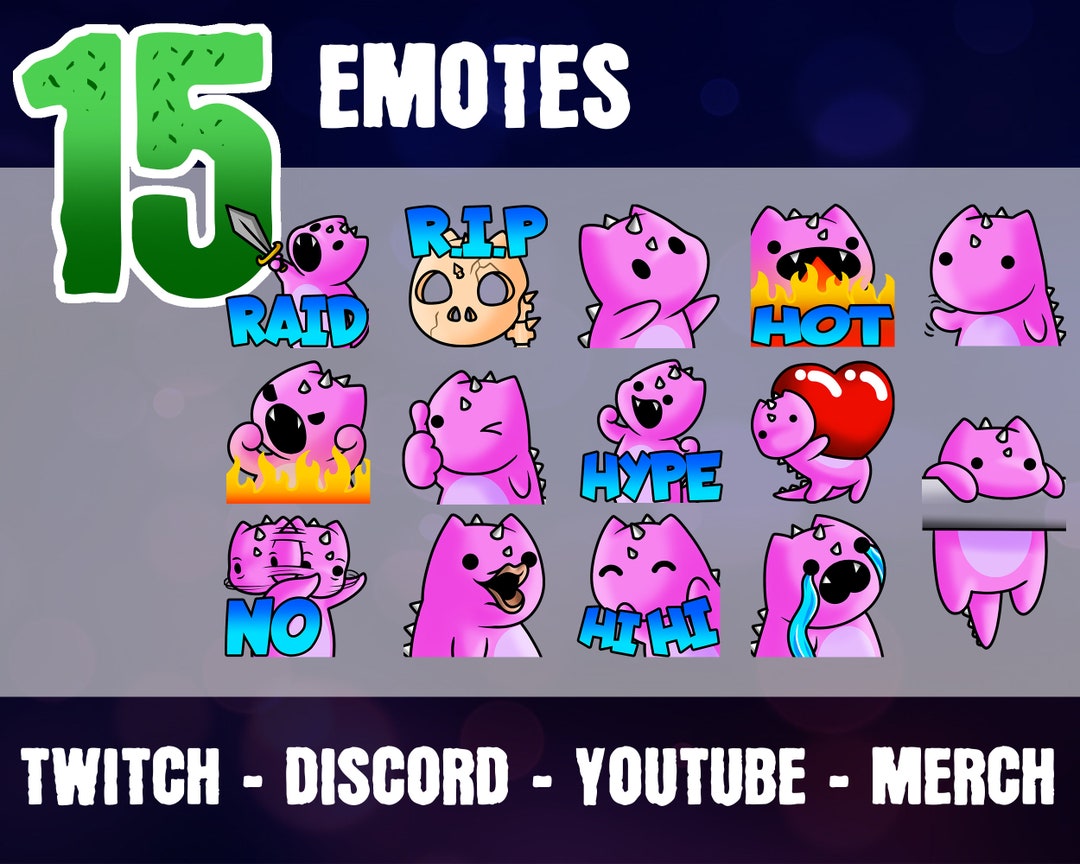 15 EMOTES Rosa DRACHE BIG Pack Twitch Zwietracht - Etsy.de