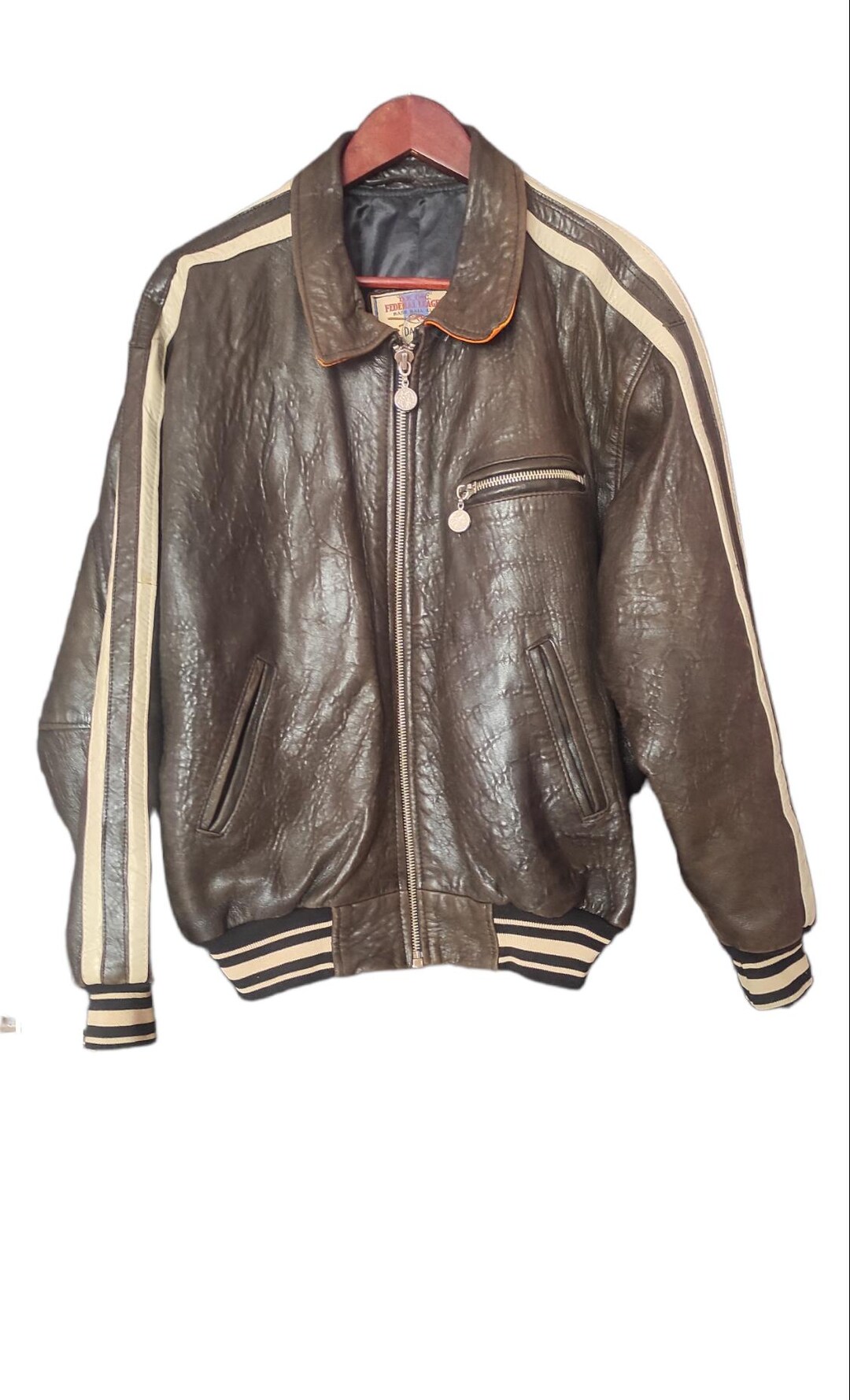 Vintage Dakota American Spirit Leather Varsity Jacket (size M/L) - Etsy