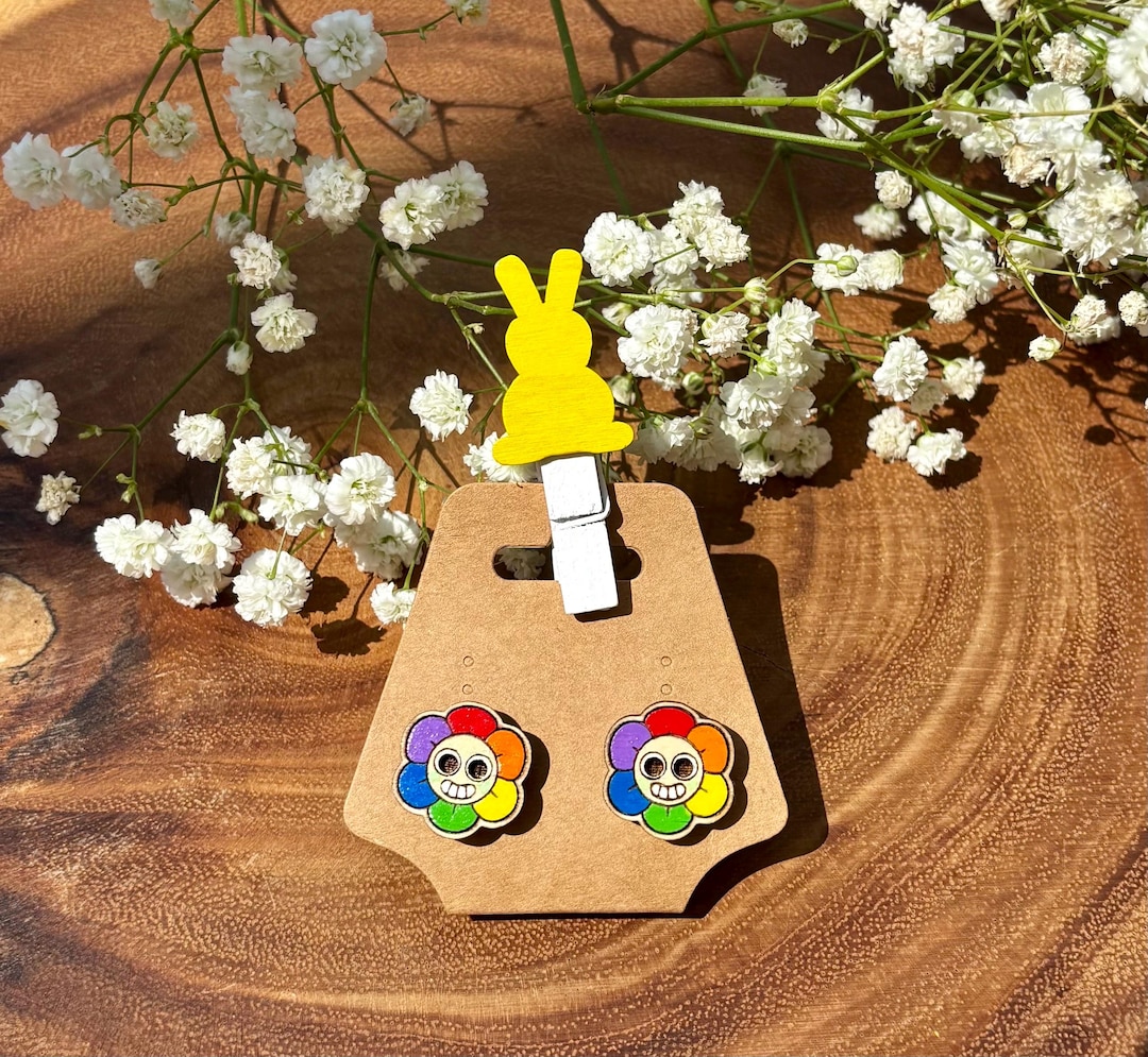 Dandys World Dandy Wooden Hand Painted Studs Nickel Free - Etsy