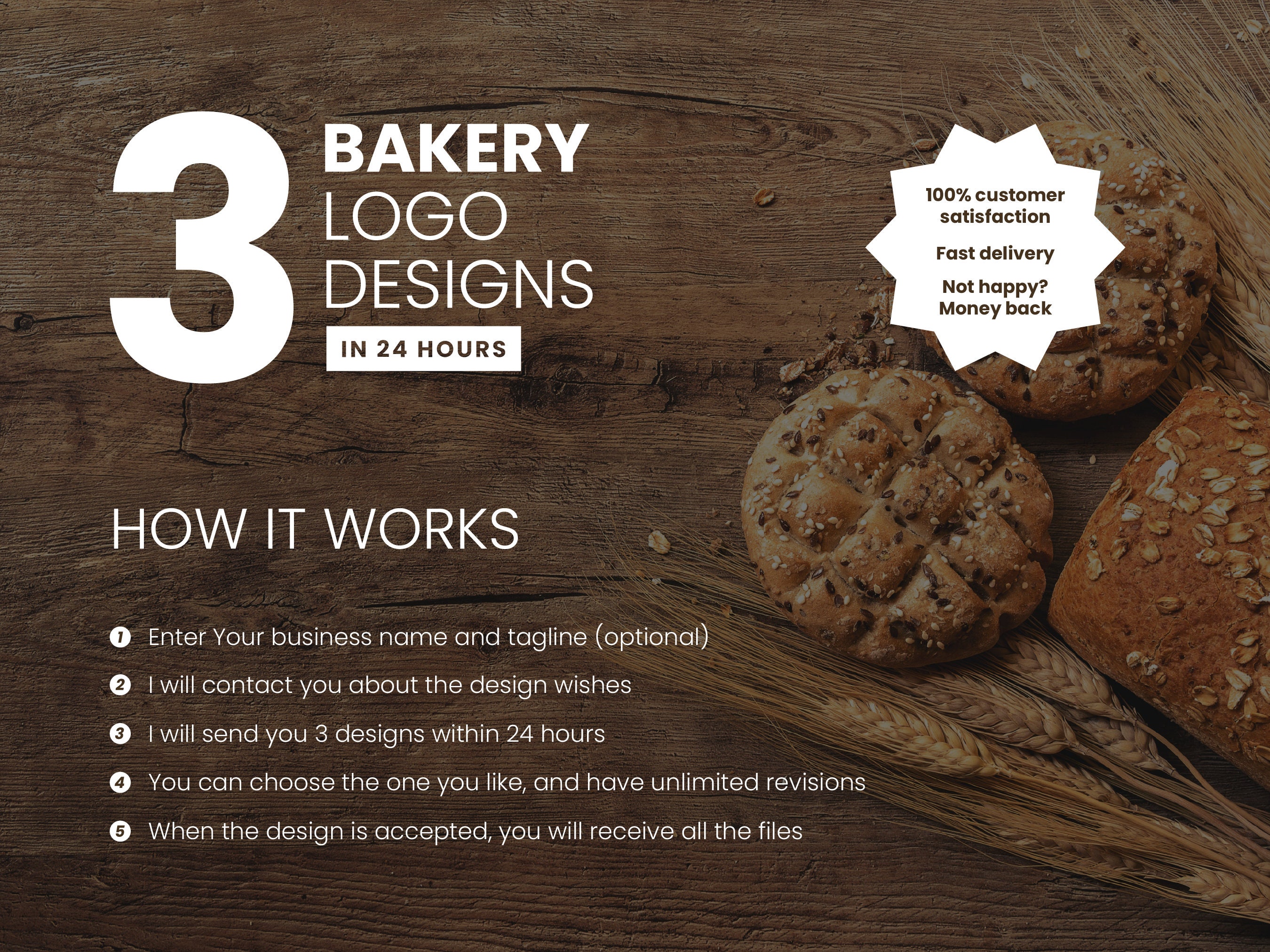 I Will Make 3 Logo Designs for Your Bakery, Bakery Logo, Baker Logo - Etsy