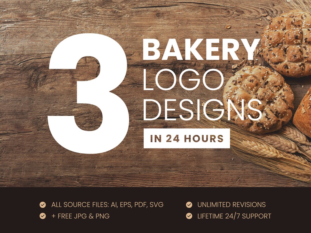 I Will Make 3 Logo Designs for Your Bakery, Bakery Logo, Baker Logo - Etsy