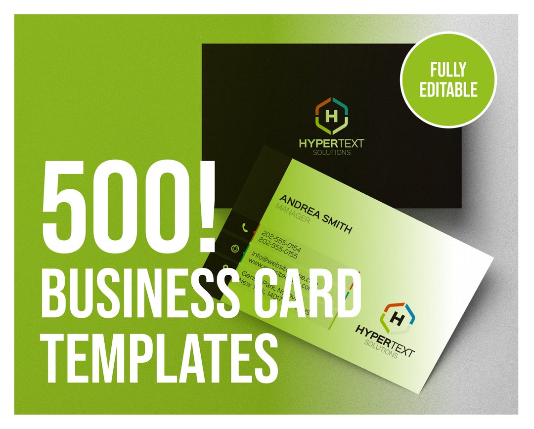 Editable Business Cards Templates Bundle (500) | Professional Business ...