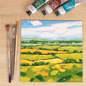 Midwest Landscape Oil Painting Original Impasto Countryside Wall Art ...