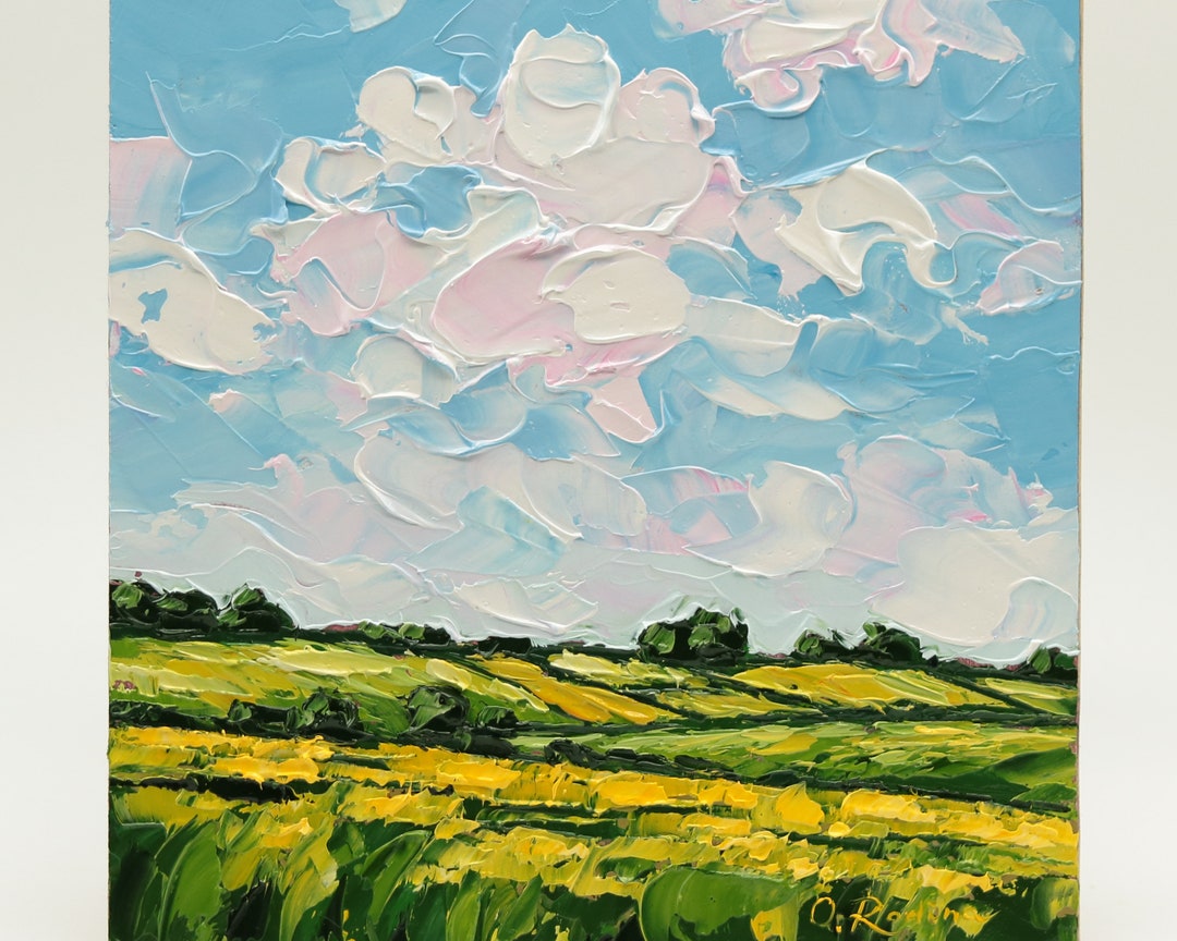 Cloud Painting Original Small Midwest Landscape Painting - Etsy