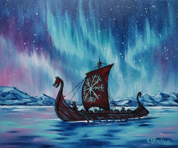 Norse Mythology Painting Original Viking Warrior Wall Art - Etsy