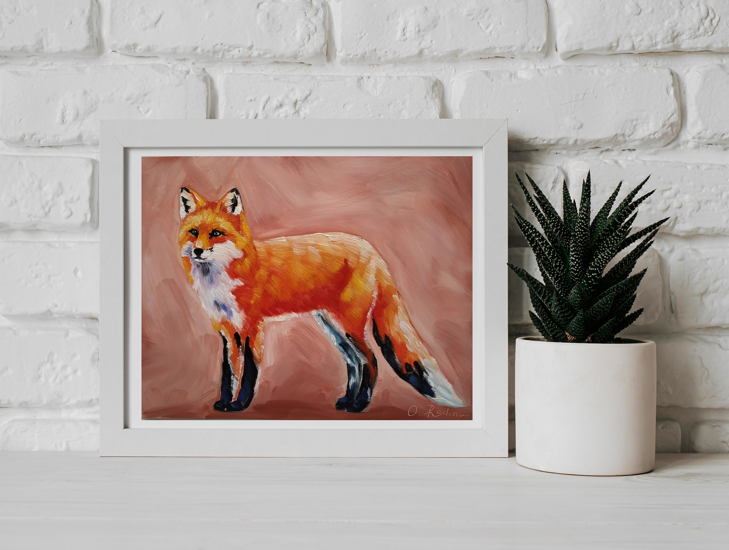 Original fox painting fox oil painting small wildlife art Wild | Etsy