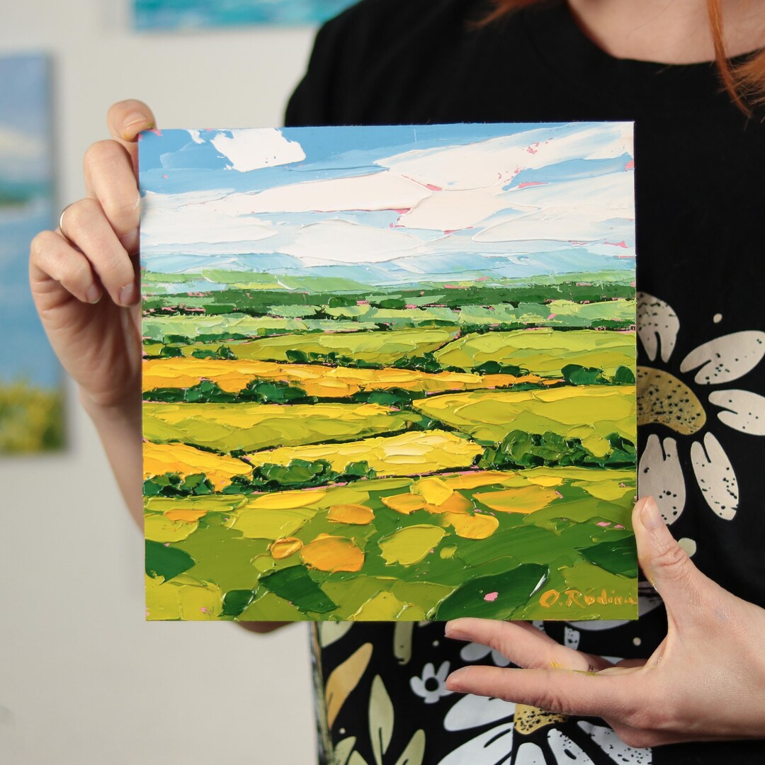 Midwest Landscape Oil Painting Original Impasto Countryside Wall Art ...