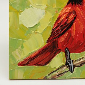 Red Cardinal Painting Original Small Bird Painting Cardinal - Etsy