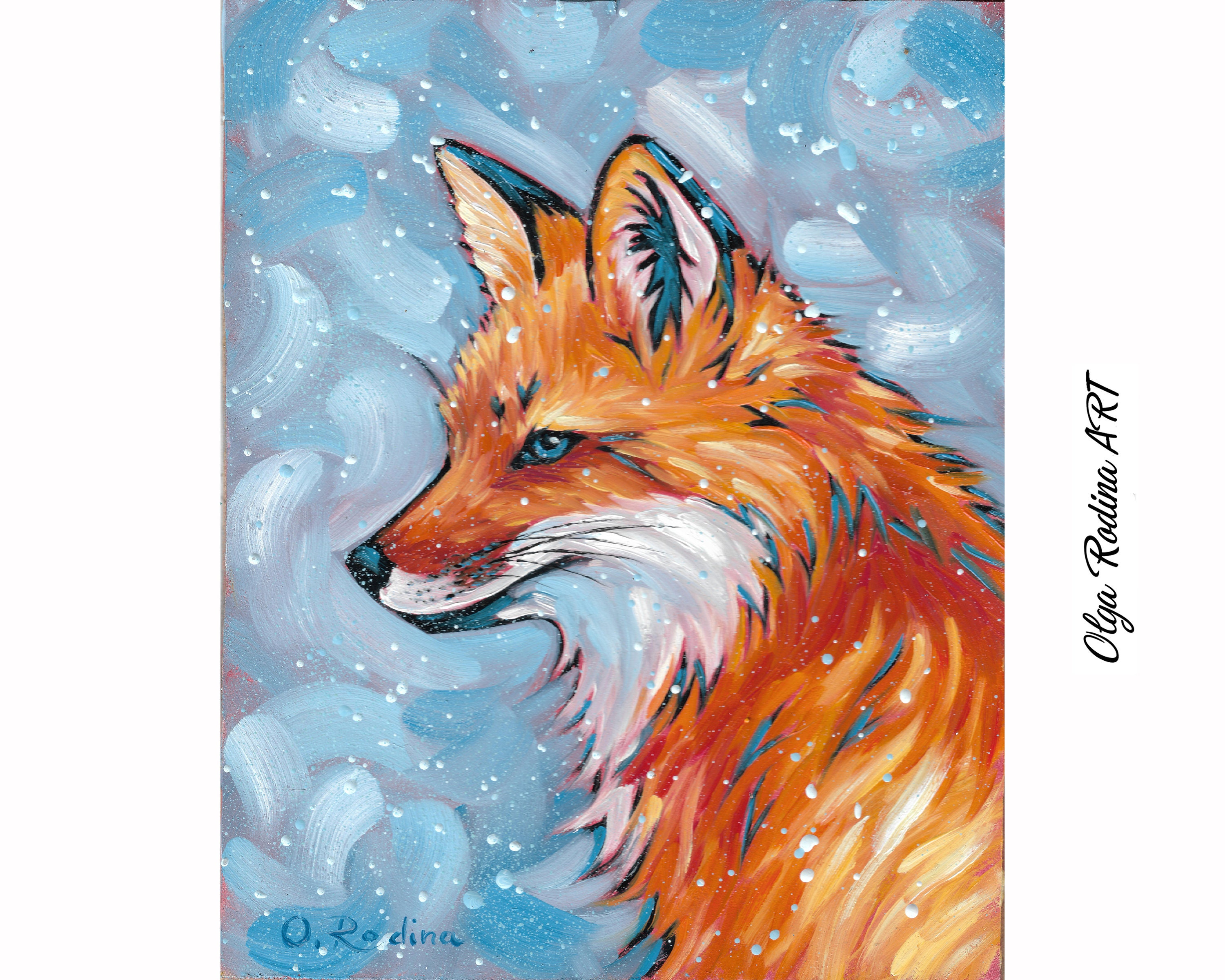 Original Fox Painting Portrait Fox Oil Painting Original Art - Etsy