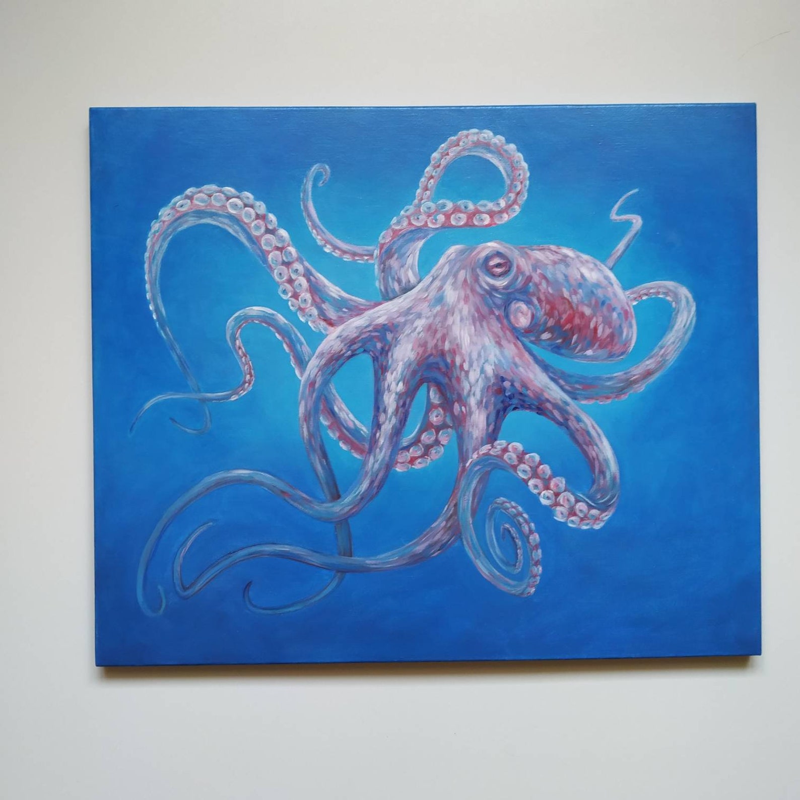 Original Octopus oil painting Octopus wall art Octopus art | Etsy