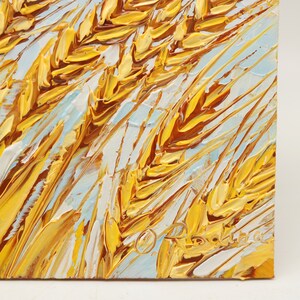 Wheat Oil Painting Original Ukraine Art Wheat Field and Blue Sky ...