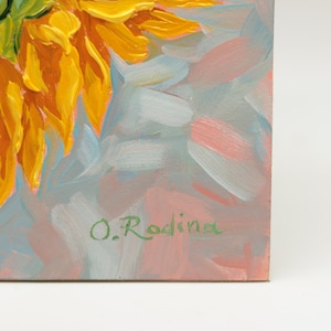 Northern Cardinal and Sunflower Painting Cardinal Bird Oil Painting ...